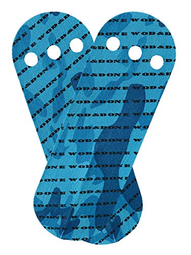 WOD and Done Grips and Hook Grip Bundle - Blue 10 Grips / 12 Hook - Self Adhesive - Skin Tight - Chalk and Sweat Friendly