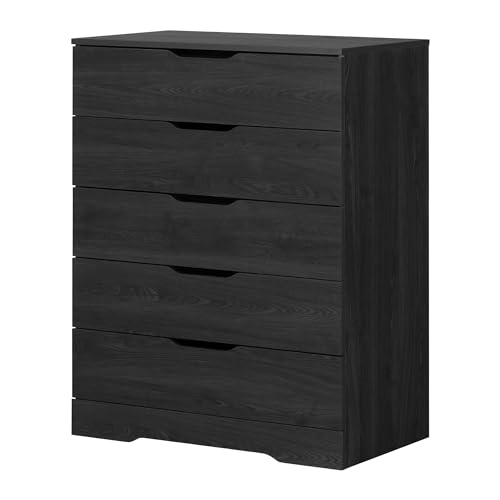 South Shore Trinity Collection 5-Drawer Dresser, Gray Oak with Cutout Handles