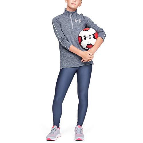 Under Armour Girls' Tech 1/2 Zip, Downpour Gray Light Heather//Mod Gray, Youth Small