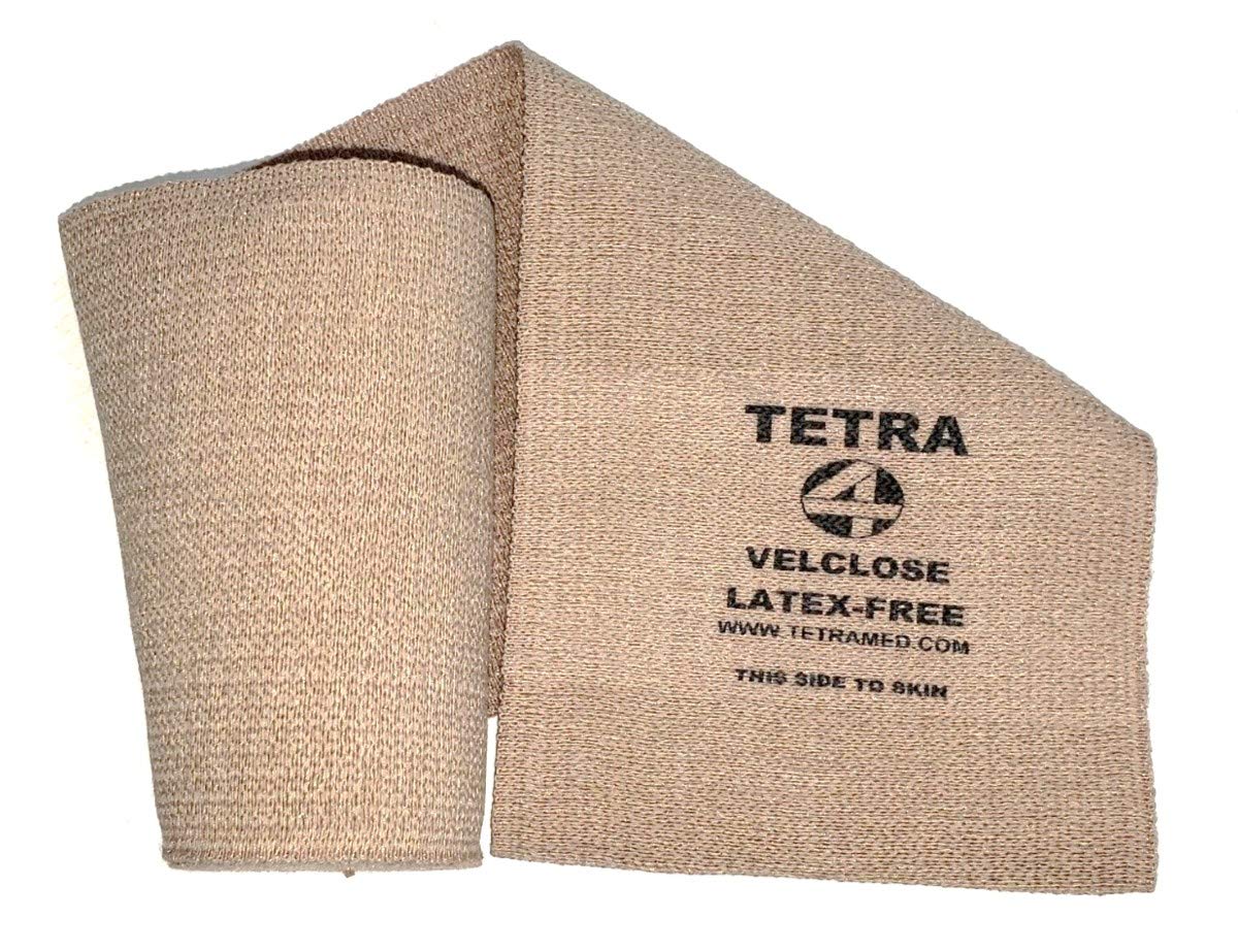 Tetra Elastic Bandage Velclose Single Clip Free Closure 3" x 5Yd (Stretched Length) Latex-Free, 10 per Box