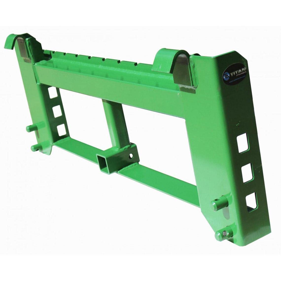 Titan Attachments Pallet Fork Attachment, 48†Fork Blades, Rated 3,000 LB, Receiver Hitch, Fits John Deere Loaders