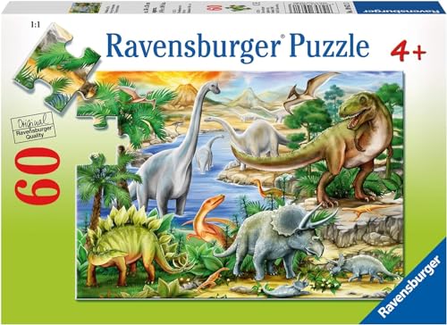 Ravensburger Prehistoric Life Puzzle - 60 Piece Durable Jigsaw Puzzle for Kids | Unique Puzzle Pieces | Enhances Concentration & Creativity | Eco-friendly - FSC Certified