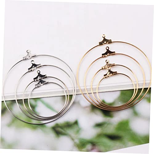 TEHAUX 20pcs Wire Earrings Hoops Dangle Earring Jewelry Accessories Beading Hoop Finding Earring Hoop Gold Earrings Backs for Studs Bezel Charms Pendants Jewelry Making Bead Circle Copper