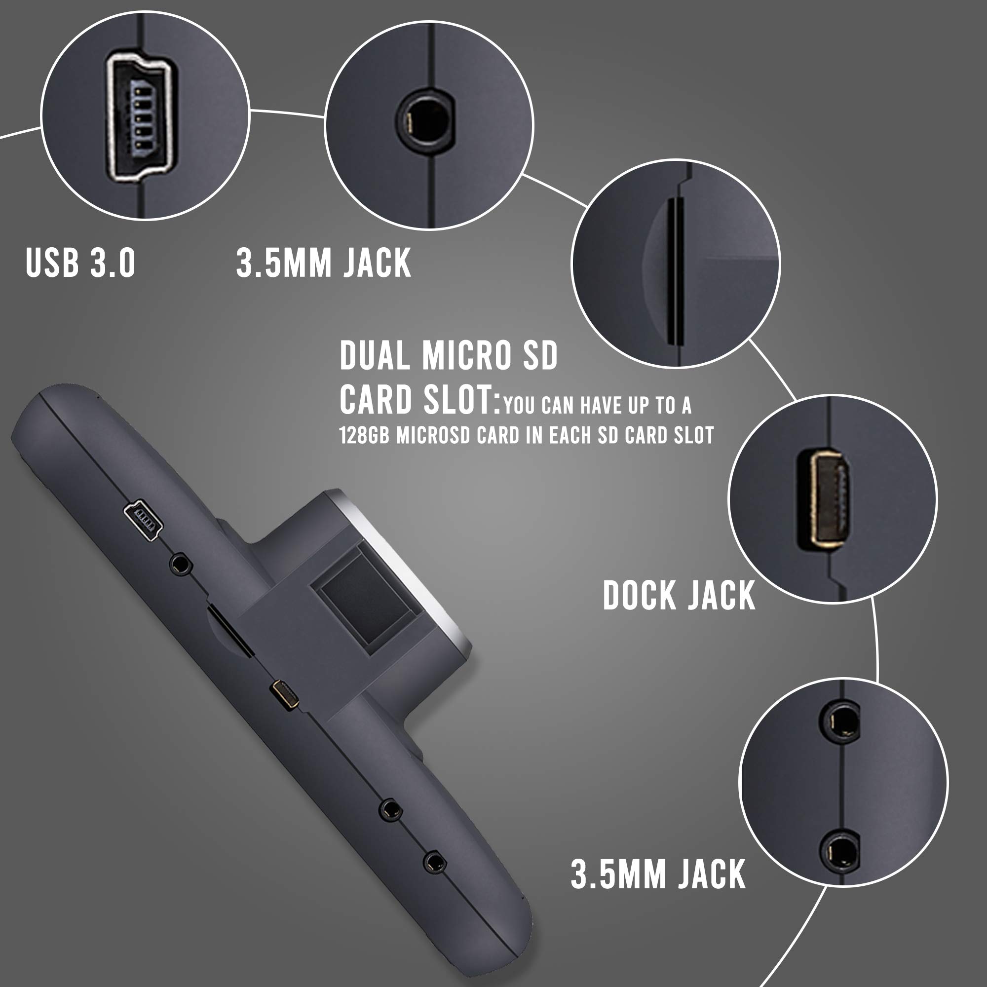Top Dawg TDEAGLEEYE4 EagleEye4: 3 Cam GPS Dash Cam System with 4 Inch LCD, 1 Power Source and Optional 4th Camera