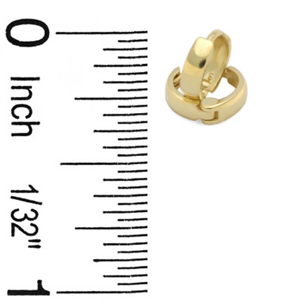 Solid 14K Gold Earrings Cartilage PETITE Size 2.5mm Wide Inner Diameter 6mm Dome Tiny Huggie Hoop Earrings