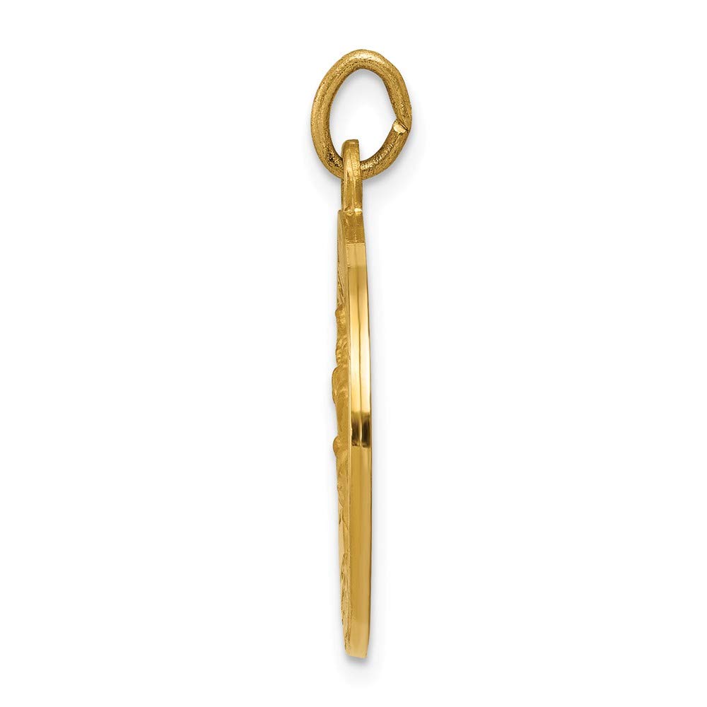 Solid 14k Yellow Gold US Army Saint Christopher Medal Pendant (25mm x 19mm)