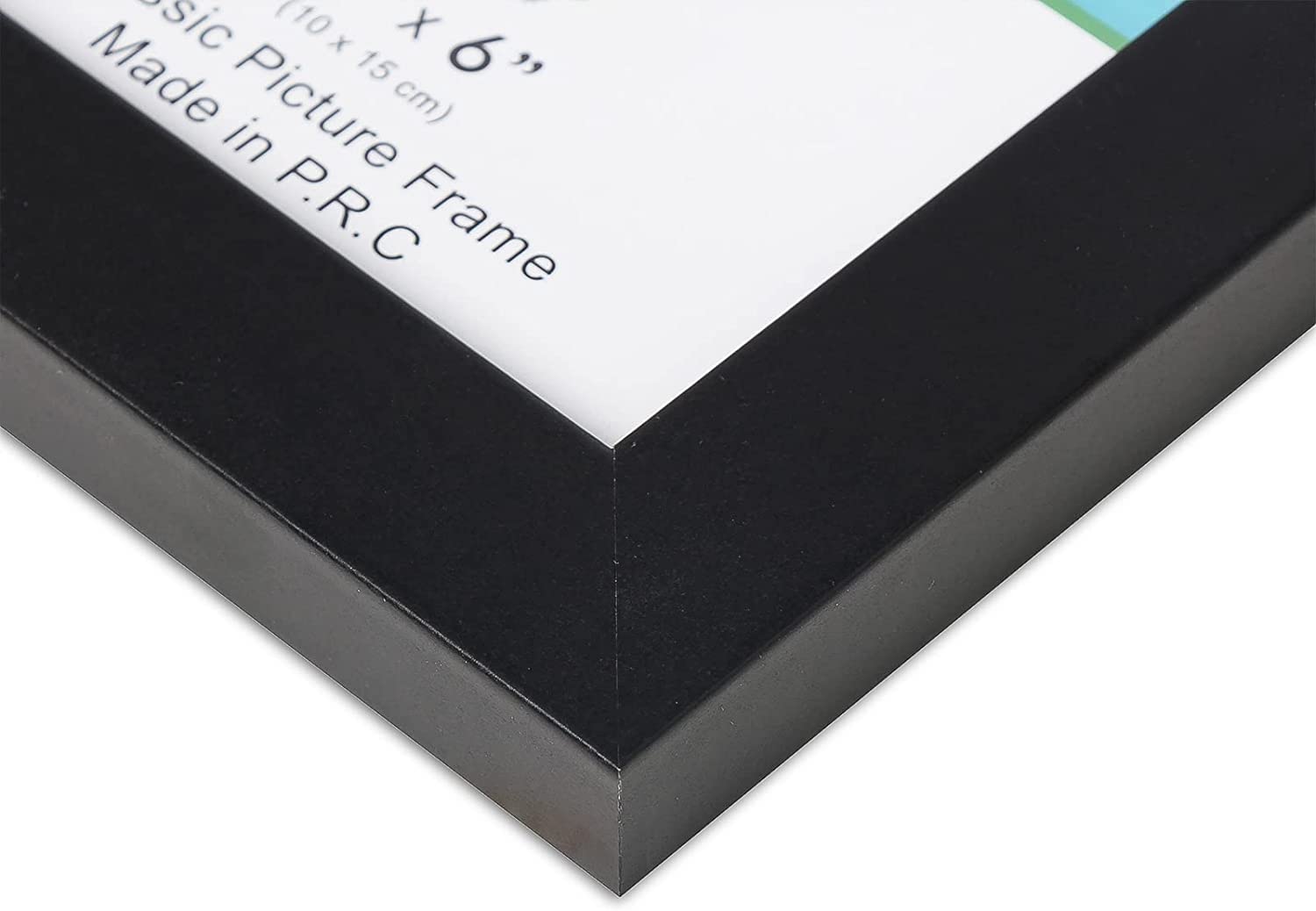 The Display Guys - Square Profile Wooden Picture Frame with Tempered Glass - 5" x 7" matted to 4" x 6" β 6 Pack β Black