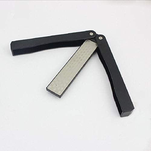 YIWMHE Double Sided Fold Portable Pocket Sharpener Diamond Knife Sharpening Stone Outdoor Kitchen Repair Tools Knife Sharp (Color : Black)