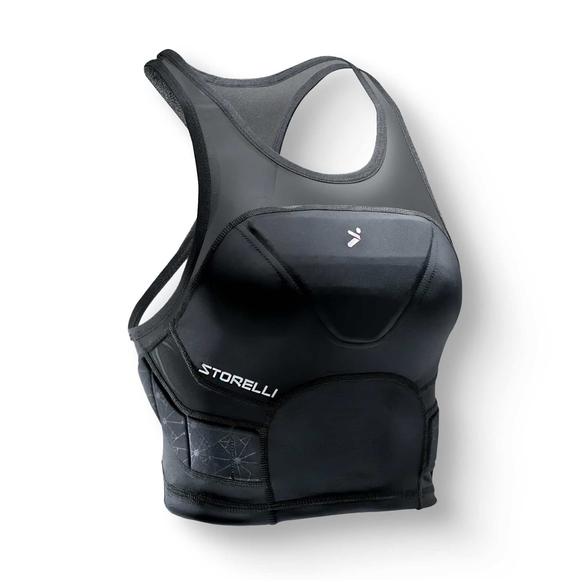 Storelli Womenās Bodyshield Crop Top, High-Impact Chest and Rib Protection for Female Soccer Goalkeepers and Players, Black, Medium