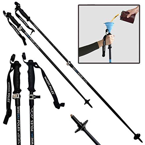 SKI Pole Flask - WhiSki Poles 2.0 - Best Gift for Skiers - One Size Fits All w/Free Collapsible Funnel