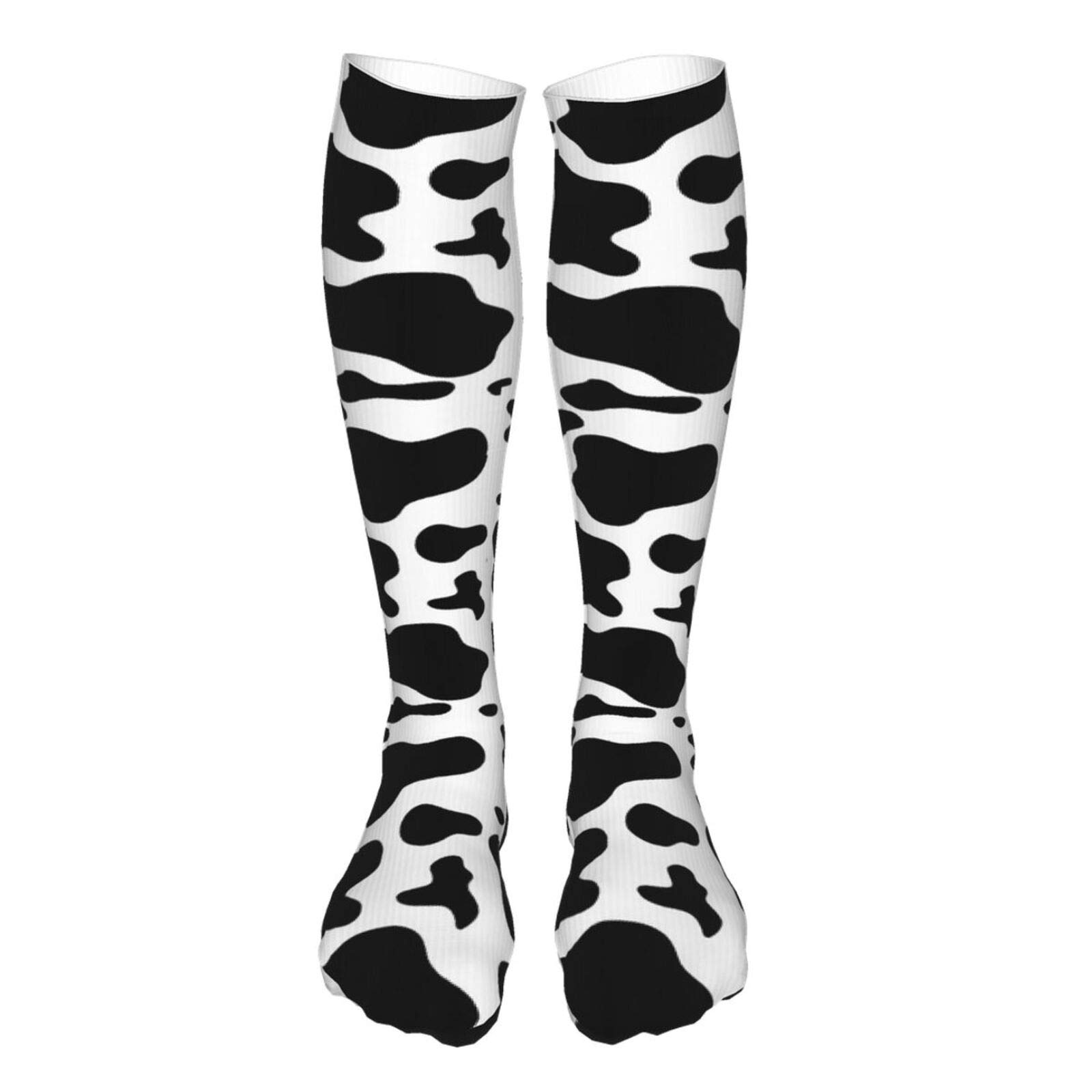 YAMADEI Cow Spot Compression Socks For Women & Men Best Graduated Athletic,Running, Flight Travel,Cycling