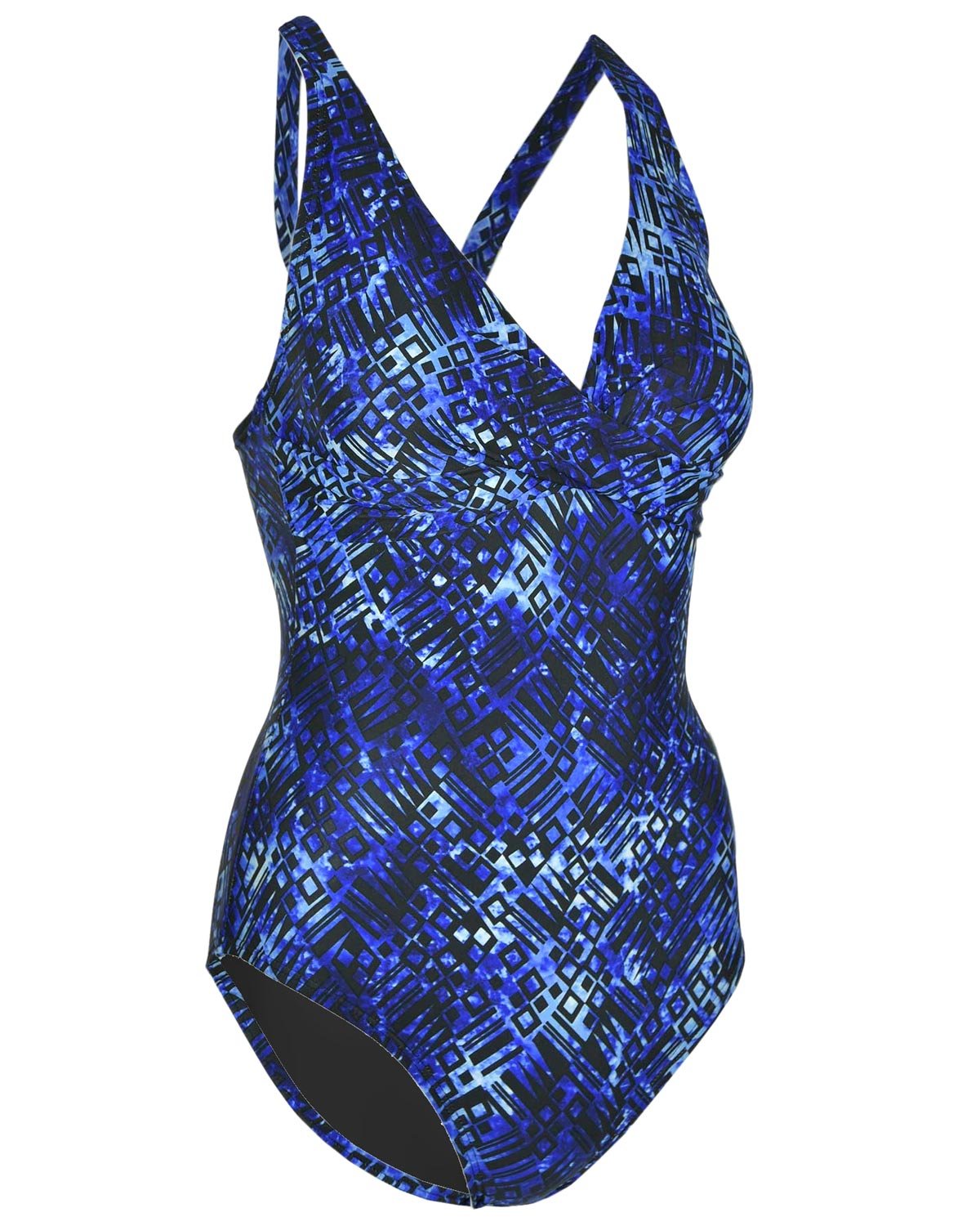 Speedo Women's One Piece Swimsuit Wrap Front Padded Cross Back