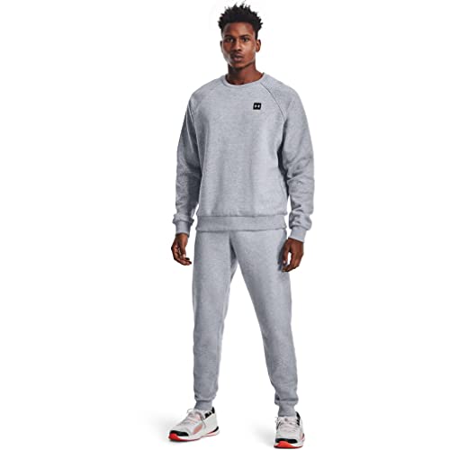 Under Armour Mens Rival Fleece Joggers , Mod Gray Light Heather (011)/Onyx White , Large