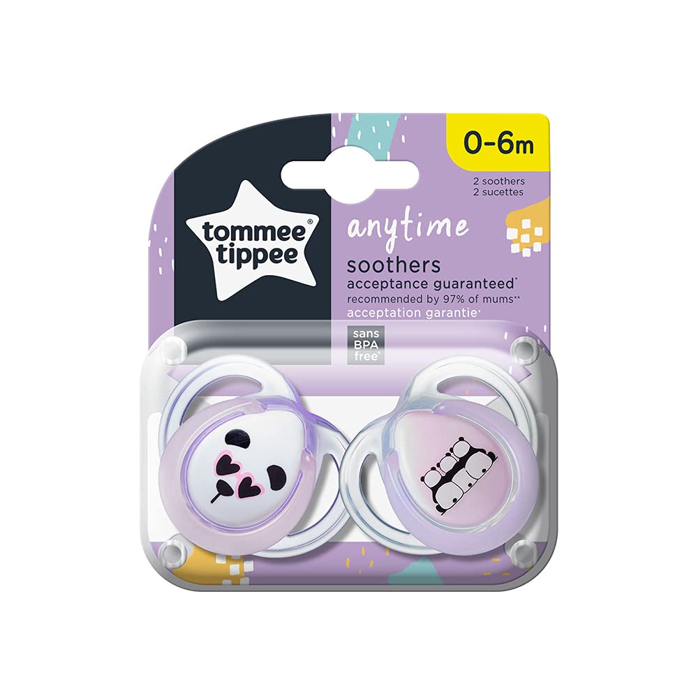 Tommee Tippee Set of 2 Classic Lollipops 0/6 Months (Random Colors Pink/Blue/Transparent)