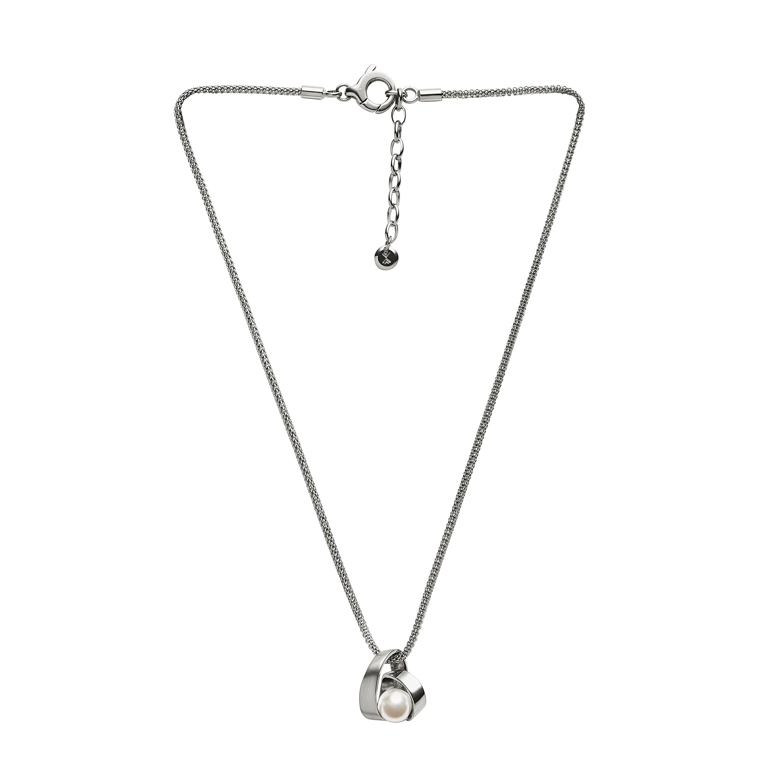 Skagen Agnethe Pearl Silver-Tone Pendant Necklace, 15" + 1.5" Extender