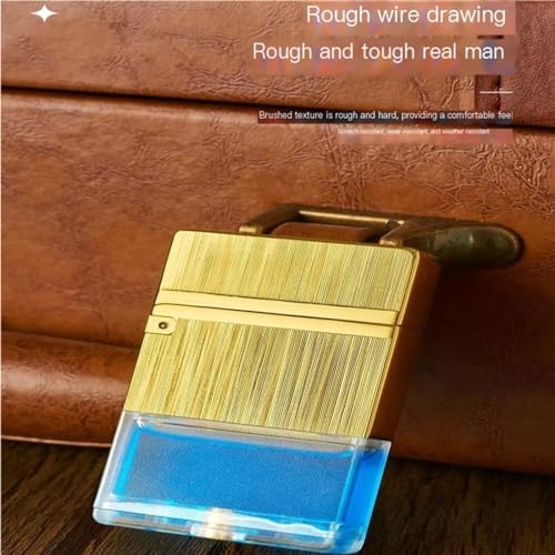 Retro Grinding Wheel Ignition Lighter Transparent Can Kerosene Lighter Metal Refillable Kerosene Lighter Classic Retro Big Steel Sound Candle Camping Kitchen Gift for Men (Color : C3)