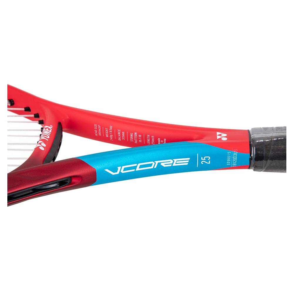 Yonex VCORE 25 Inch 6th Gen Junior Tennis Racquet, Tango Red