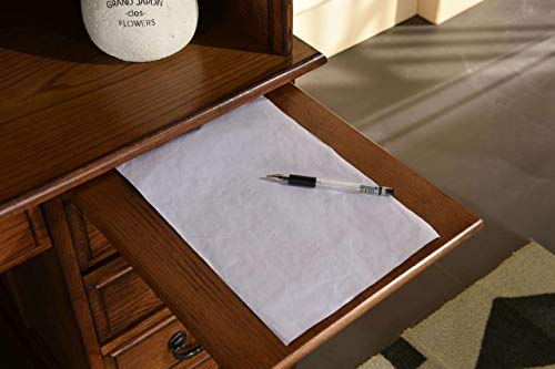 Roll Top Desk Solid Oak Wood - 54 Inch Deluxe Executive Rolltop Desk Burnished Walnut Stain for Home Office Secretary Organizer Roll Hutch Top Easy Assembly Quality Crafted Construction
