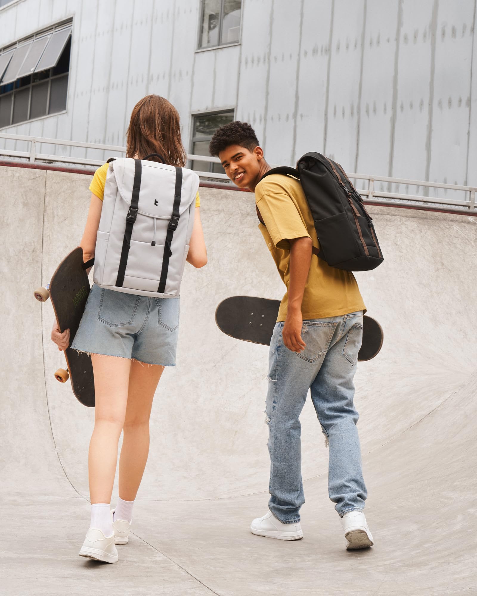 tomtoc Flap Laptop Backpack, Lightweight, Water-Resistant Travel Casual Daypack, Slim Durable Work-pack Rucksack for 13-16 Inch MacBook Laptop, Large Capacity, 17L, Yellow