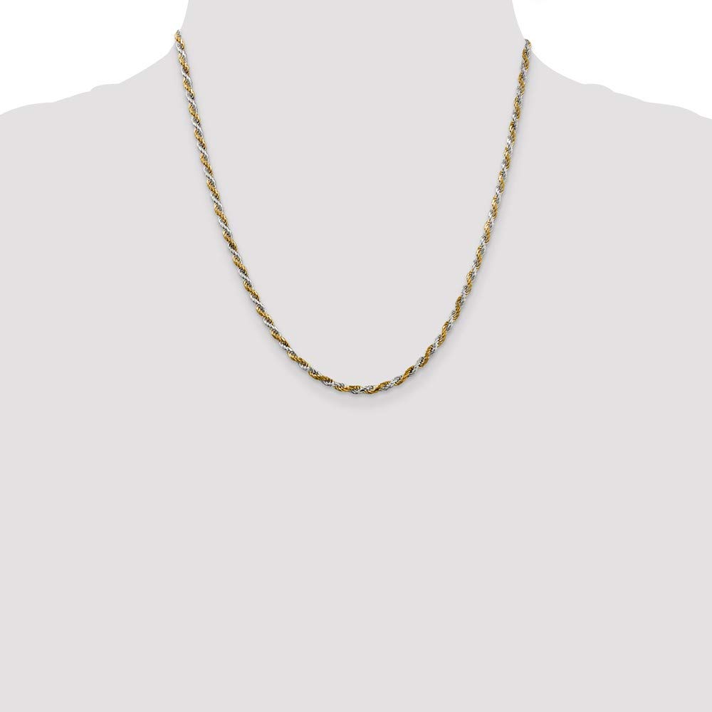 The Black Bow 2.5mm Sterling Silver & 10k Gold Plated Rope Chain Necklace, 20 Inch