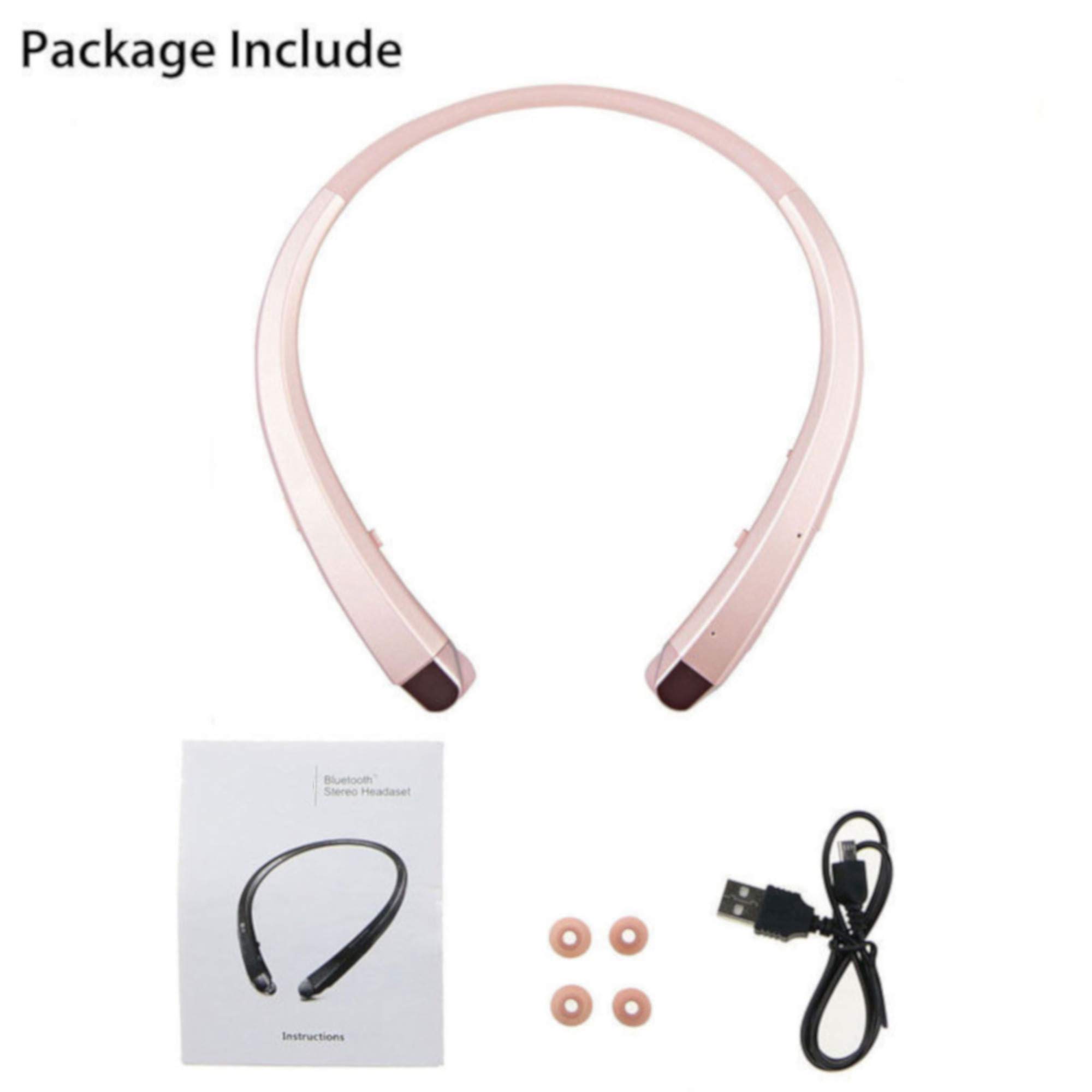 QT S Bluetooth Headset, Lightweight Retractable Neckband Noise Cancelling Stereo Neckband Wireless Headset Talk 6-7 Hours-May Have Minor Cosmetic