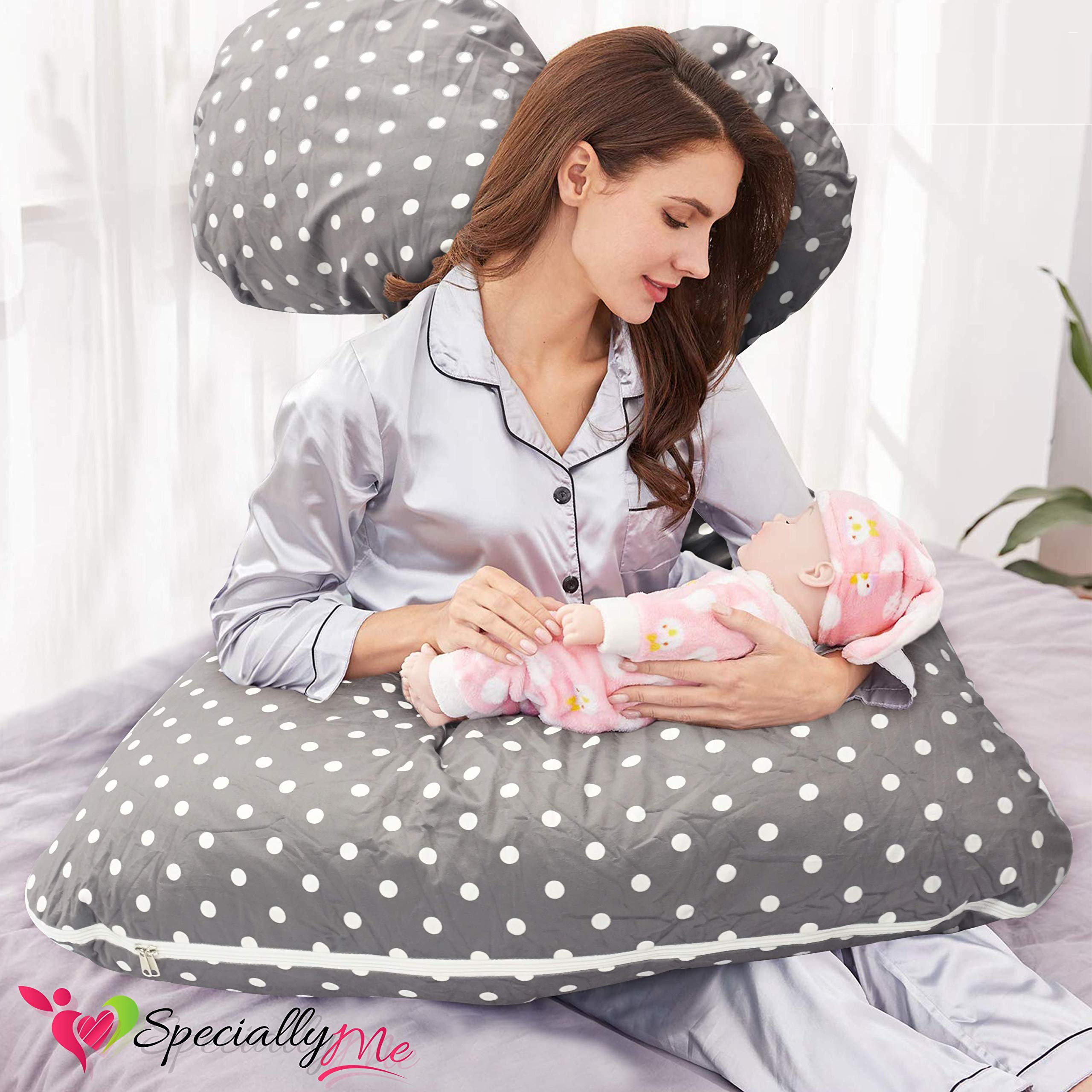 SPECIALLYME U-Shaped Pregnancy Pillow with Removable Washable Cover - Maternity Long Body Pillow I Comfortable Side or Back Sleeping for Mommy I Wife