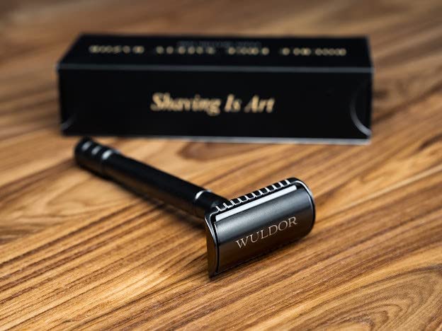 Wuldor Double Edge Wet Shave Safety Razor with 5 free blades