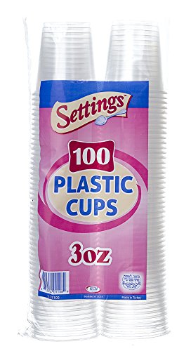 Settings [2500 Cups] 3 Oz Clear Plastic Disposable Reusable Cups For Drinking, Bathroom, Rinsing, Tests, Medication, Party, Home, Office, Water, Juice, (25 Packs - 1 Case)