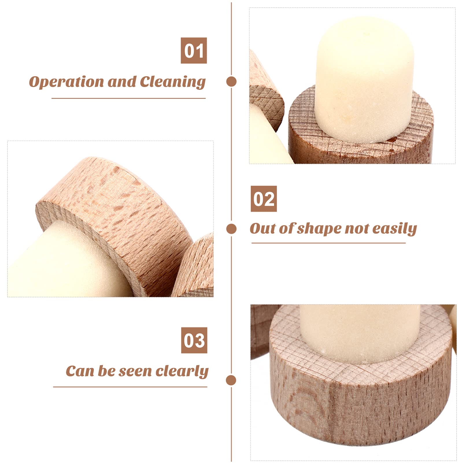 Wine Bottle Stopper 6 Pcs- Natural Soft Wooden Wine Stoppers for Wine Bottles- T Shaped Wine Corks Replacement Corks for Wine Beer Bottle, Glass Bottles, DIY Craft wine saver wine bottle stopper