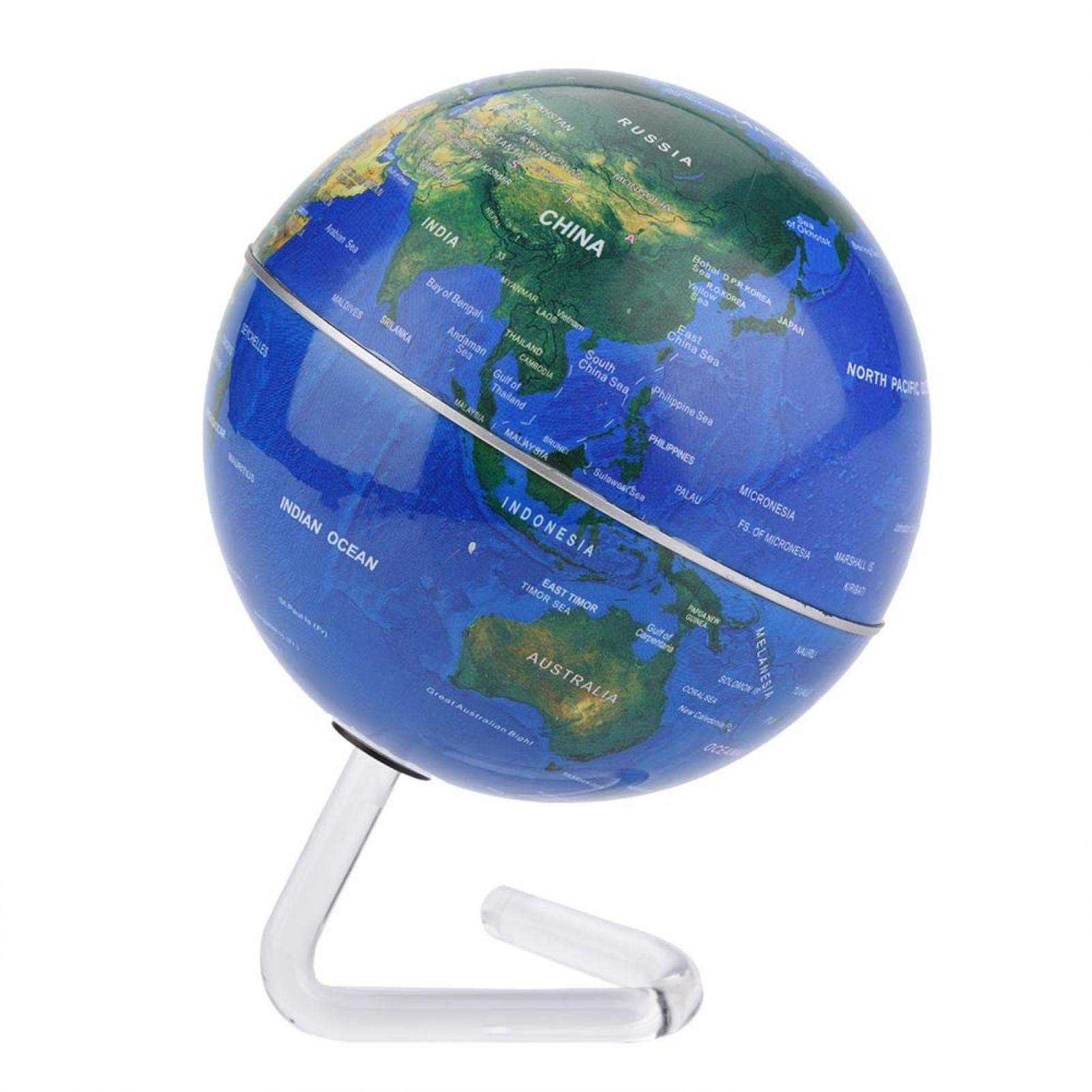 World Globe, Rotating Earth Globe Rotating World Globe, Non- Great Education Tool with Stand Office Decoration for Kids and Adults(English Blue)