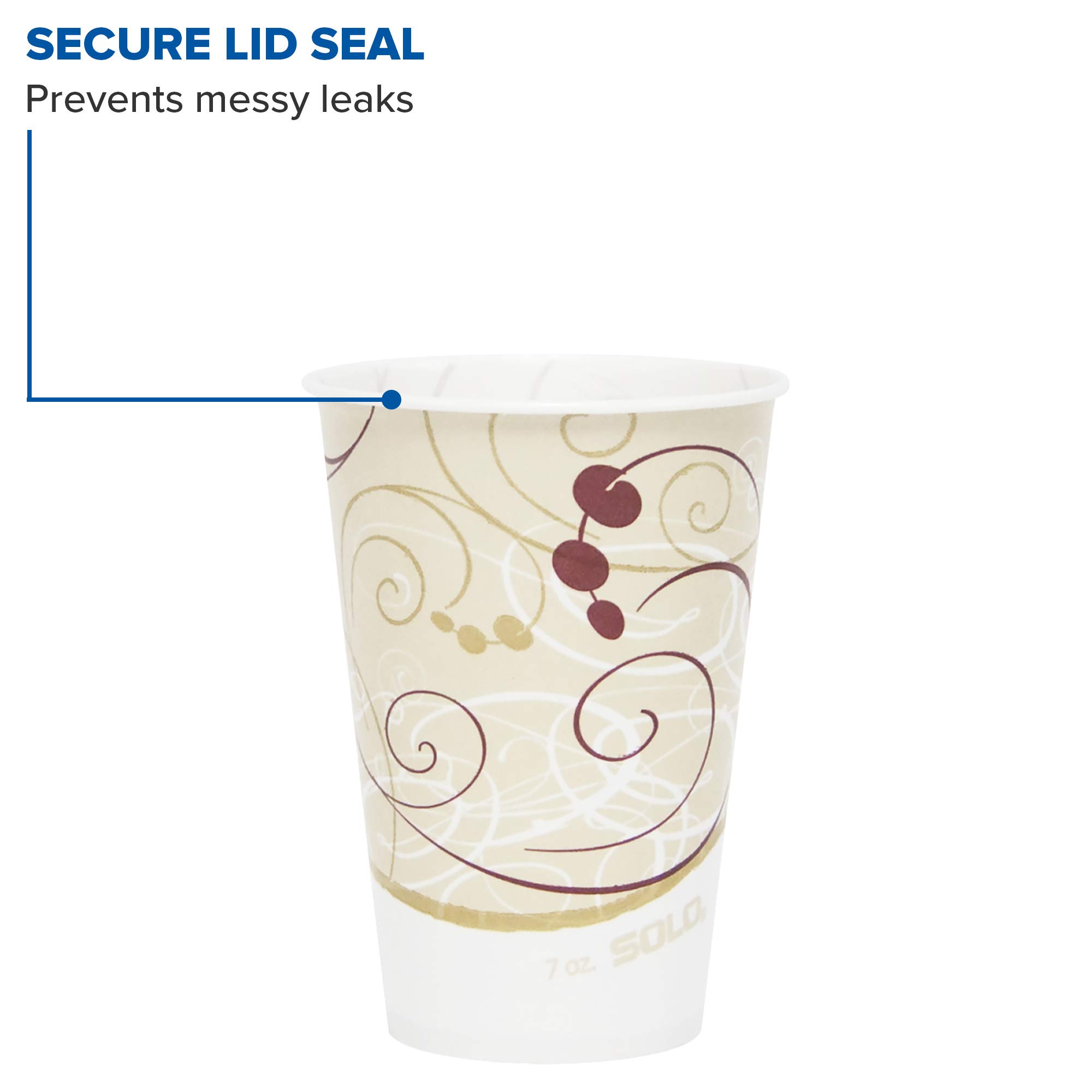 SOLO R7N-J8000 7 oz Symphany Waxed Paper Cold Cup (Case of 2000), beige, 3.7"