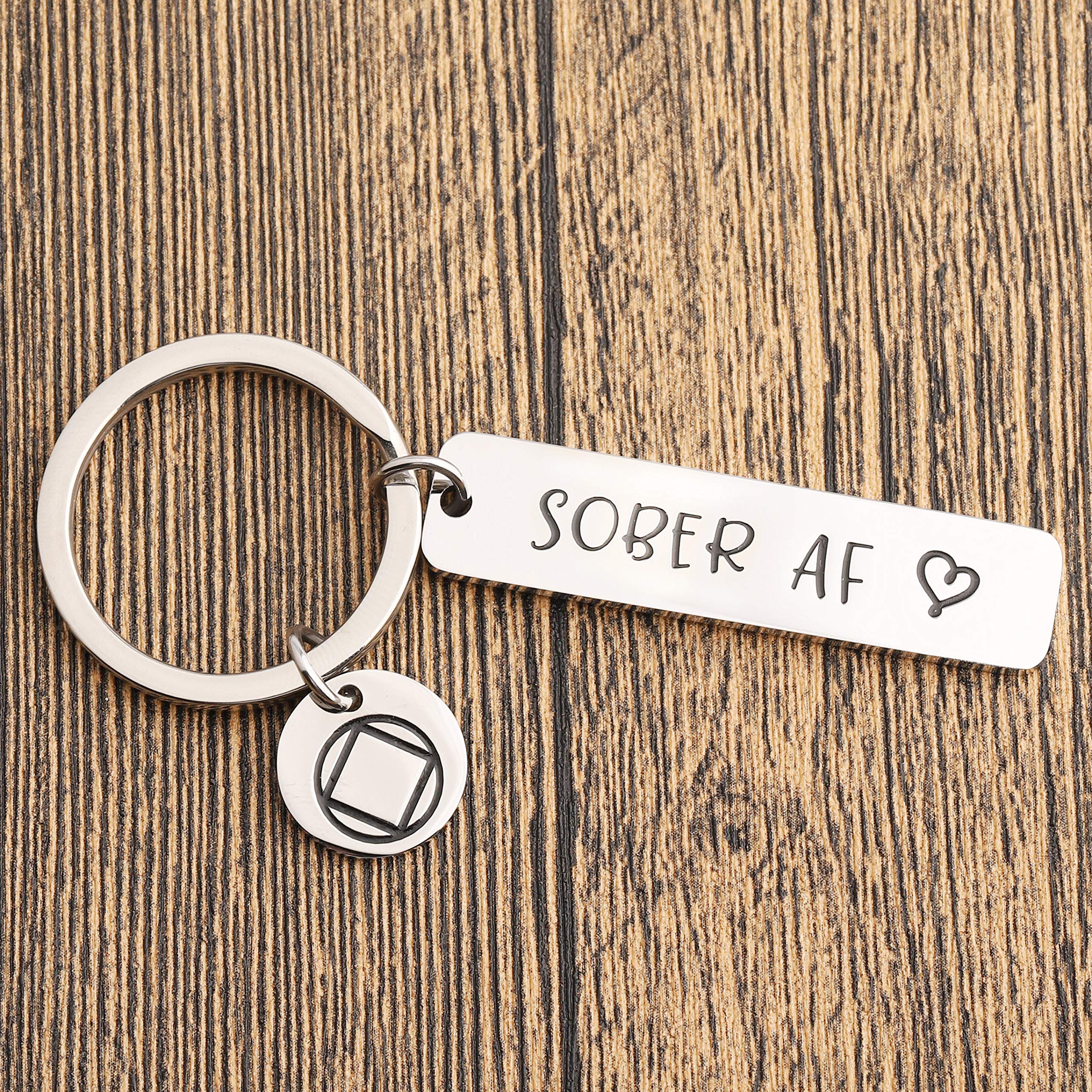 TGBJE Sobriety Gifts Sober AF Keychain AA gift Addiction Recovery Inspirational gift (NA gift)