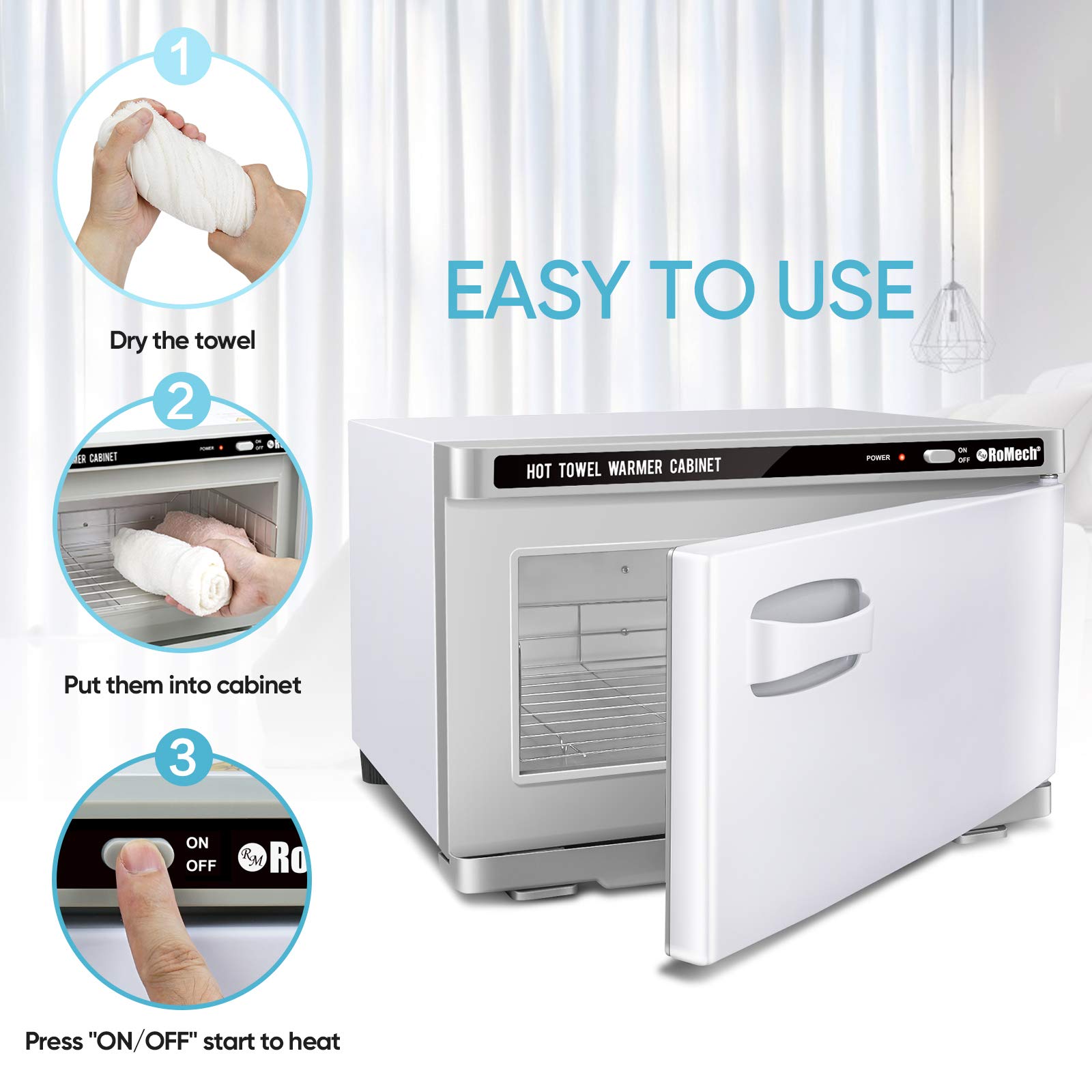 ROMECH Hot Towel Warmer Cabinet, Professional Towel Heater for Spa Massage Salon Home (4 Gallon Capacity)