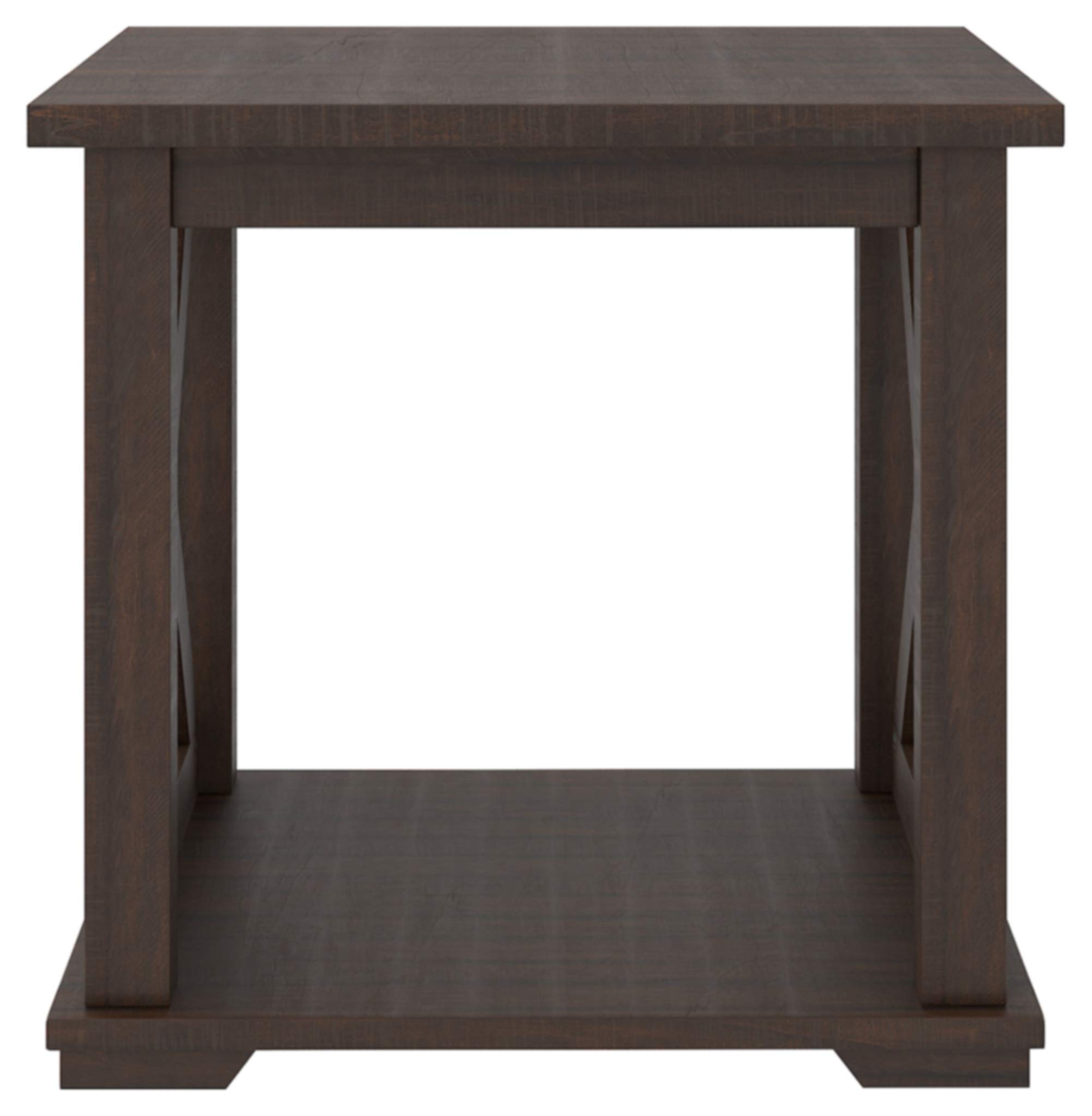 Signature Design by Ashley Camiburg Modern Farmhouse End Table with Crossbuck Details, Brown