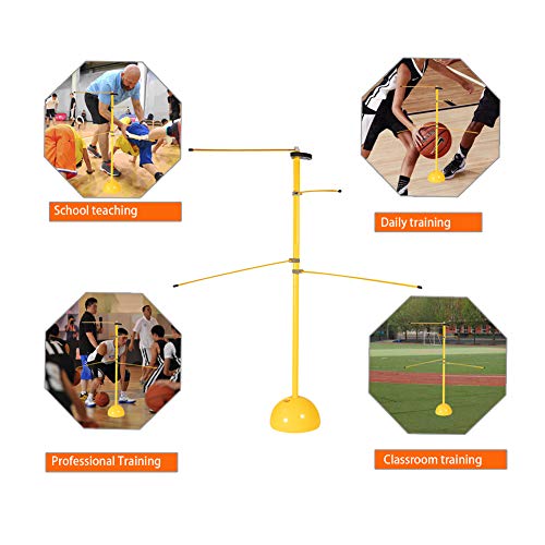 Retyion Kids Basketball Training Equipment Dribble Stick Adjustable Height Basketball Dribble Trainer for Indoor Outdoor