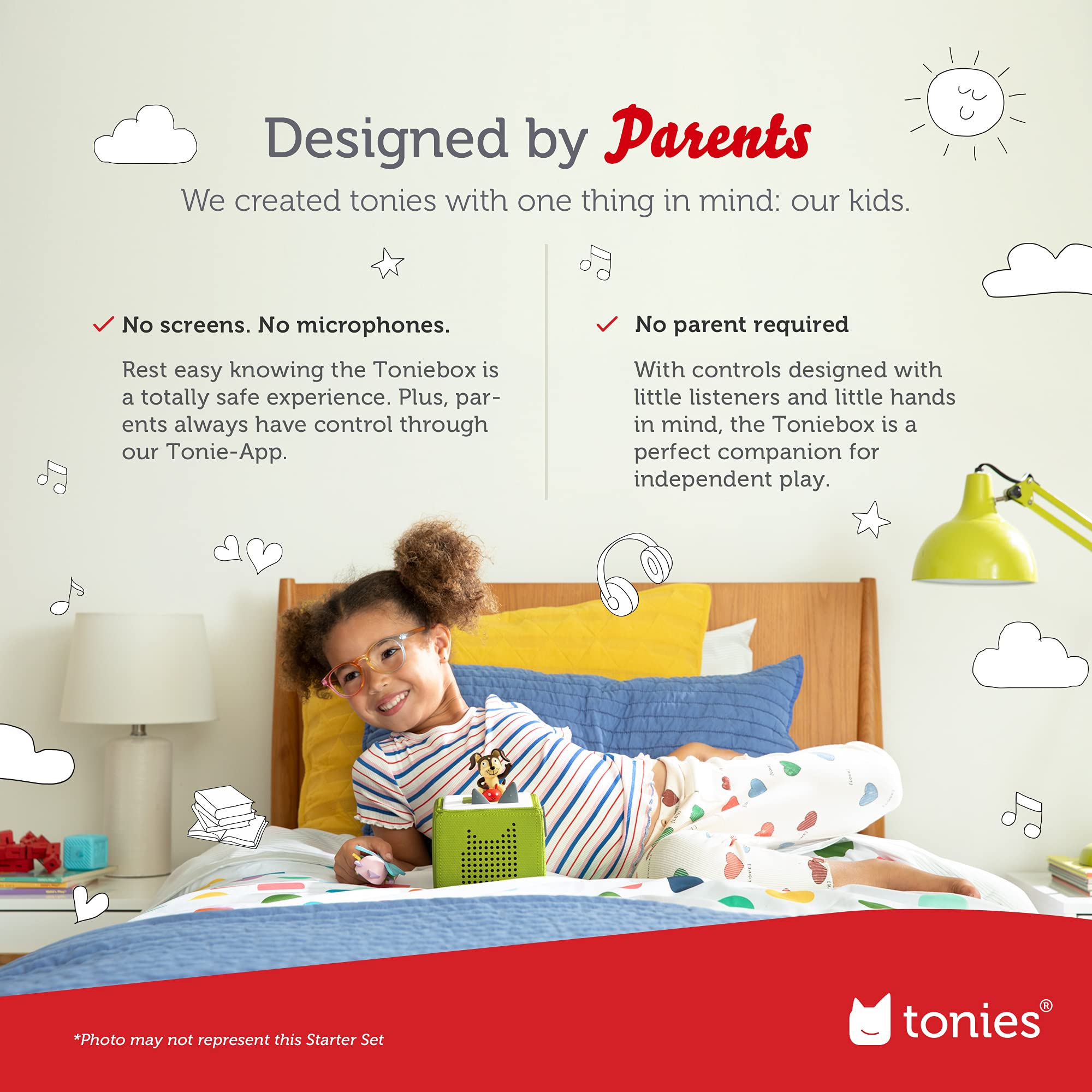 Toniebox Audio Player Starter Set with Playtime Puppy - Listen, Learn, and Play with One Huggable Little Box - Gray