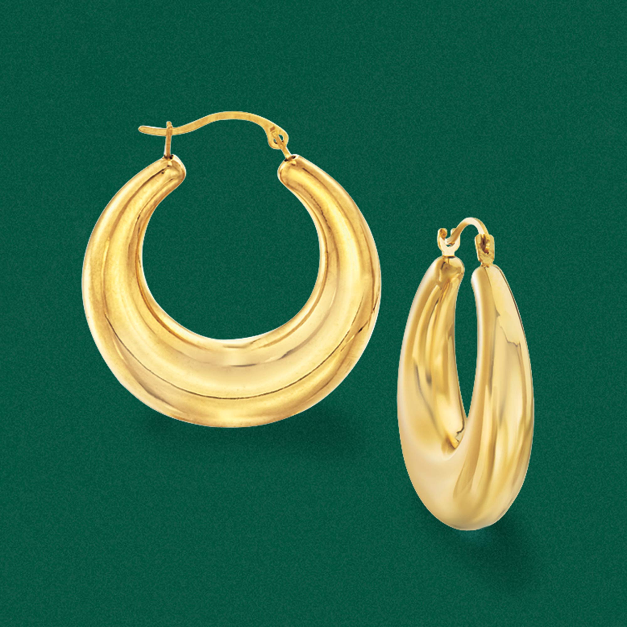 Ross-Simons Andiamo 14kt Yellow Gold Over Resin Graduated Hoop Earrings For Women