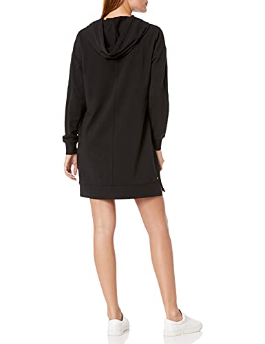 The Drop Women's Iona Long Sleeve Hooded Mini Sweatshirt Dress, Black, XL
