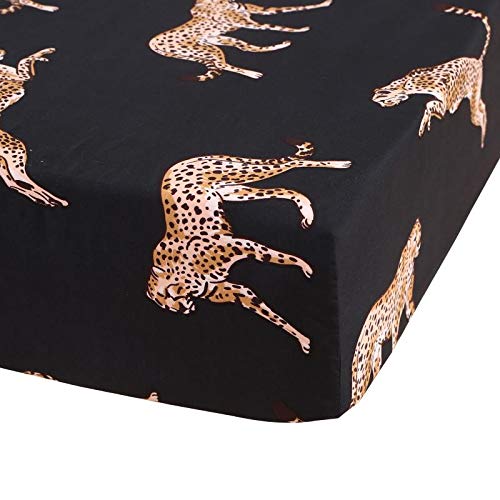 SDIII 3PC Leopard Bedding Sheet Sets Queen Size Animal Print Bed Sheets with Flat Fitted Sheet for Boys, Girls and Kids