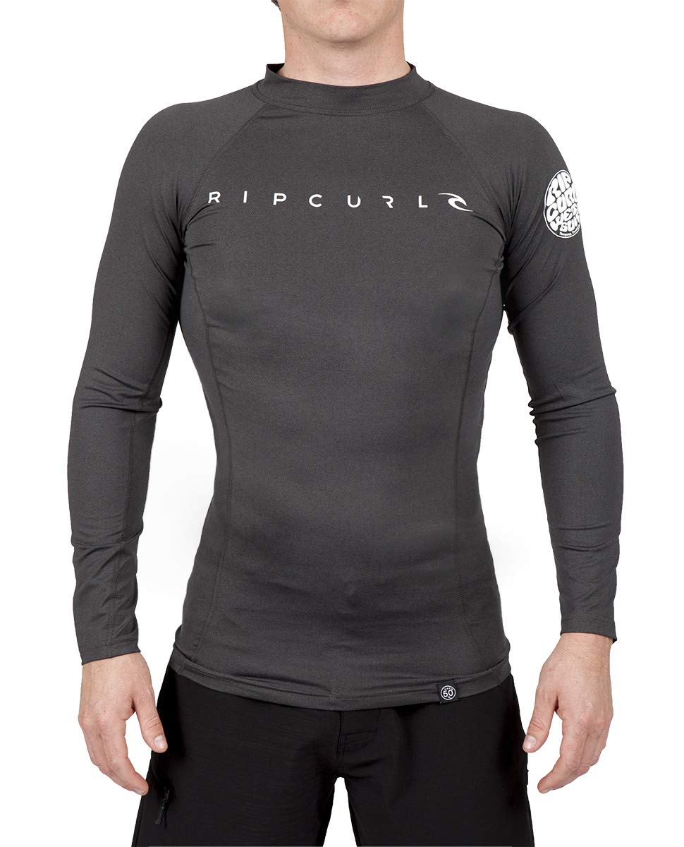 Rip Curl Dawn Patrol Long Sleeve Rash Guard, Black Marle, 2XL