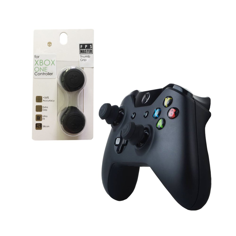 Skull & Co. Professional Gamer Analog Controller Thumb Grips Joystick Cap FPS Master Thumbstick Cover for Xbox One ( Black )