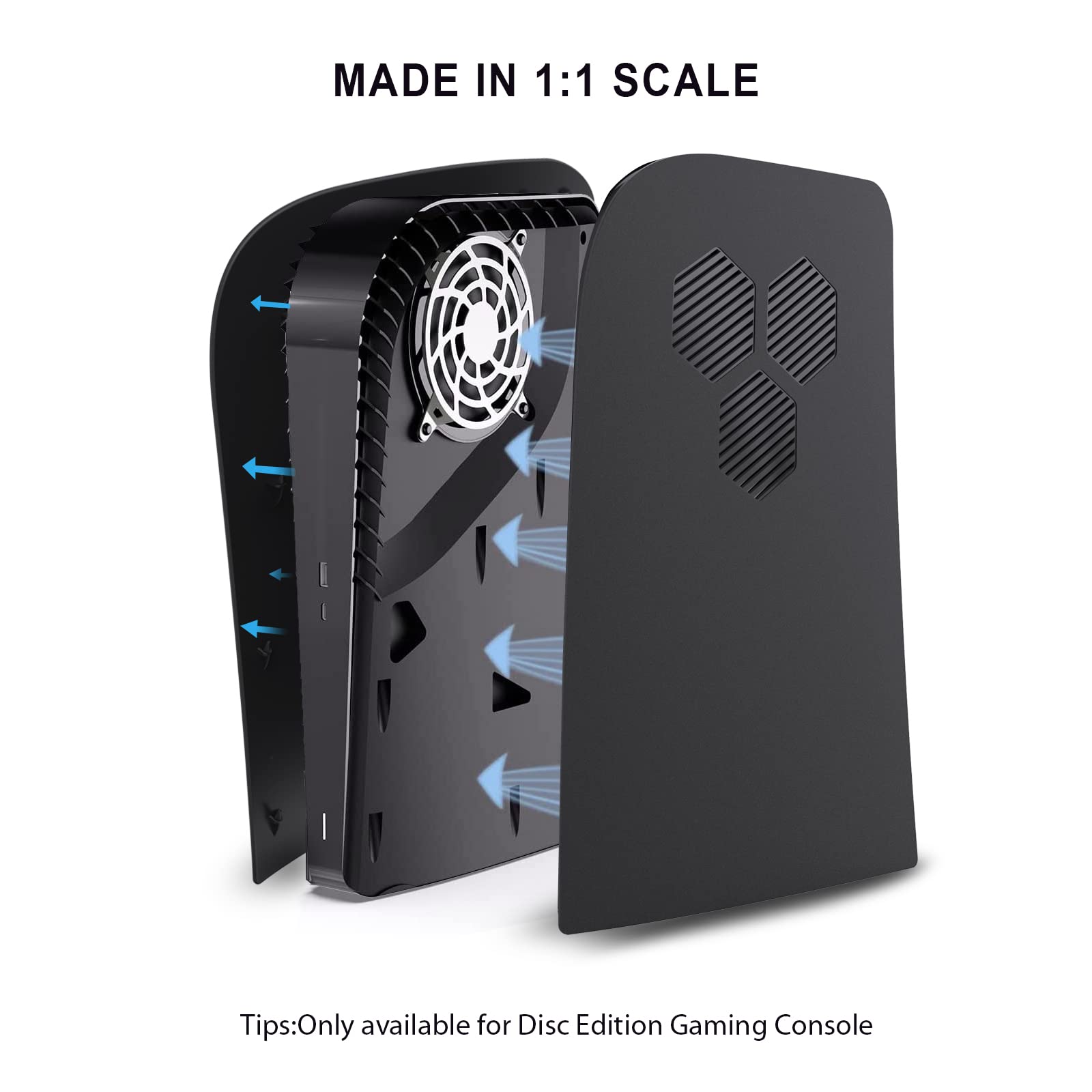 PS5 Console Face Plates,Playstation 5 Accessories with Fan Vents Faceplate,with Dust Filter for Cooling Vents,Shockproof ABS Shell Cover Case - Digital Edition