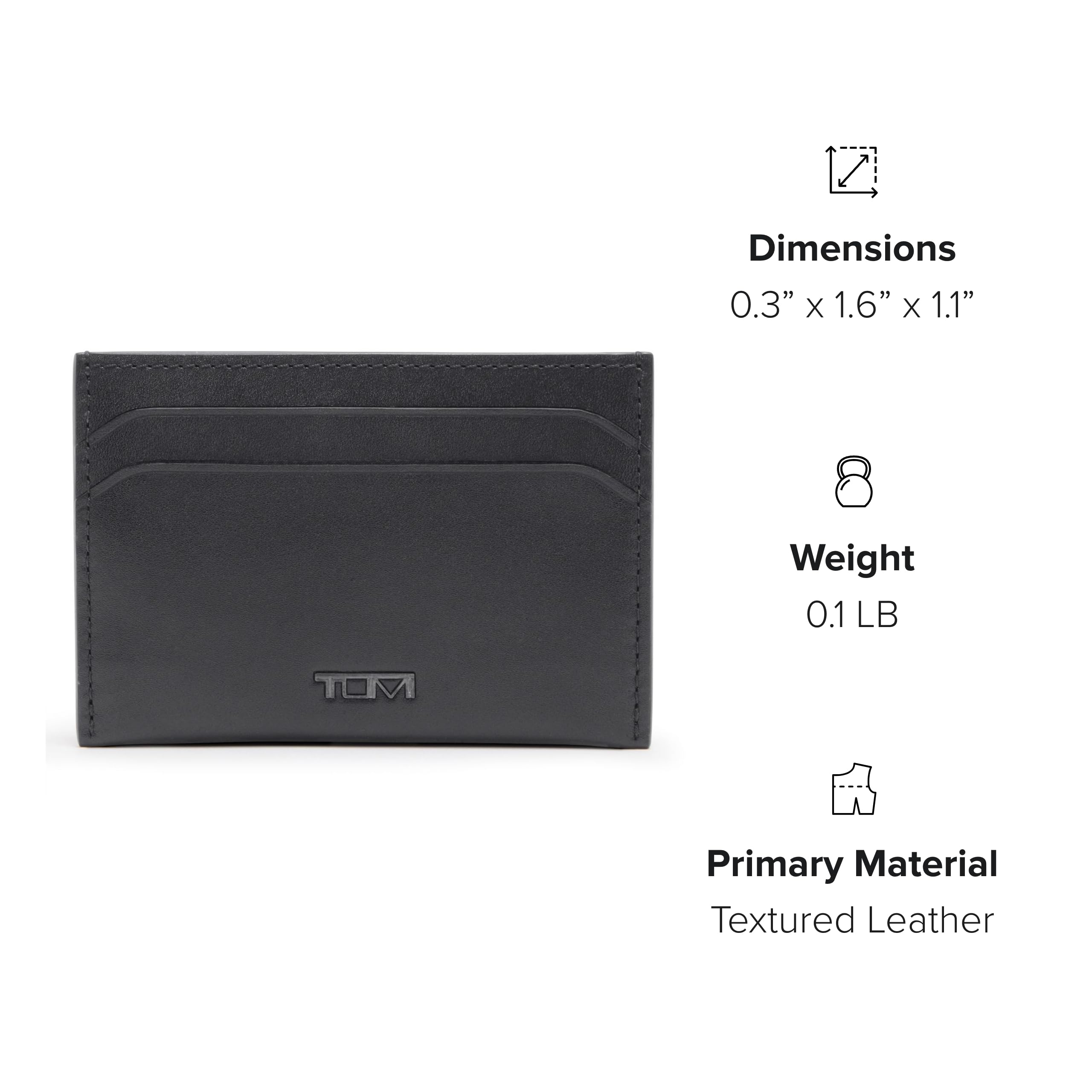 TUMI - Nassau Money Clip Card Case Wallet - Slim Card Holder Wallet for Men & Women - Nappa Leather Material - Black Smooth