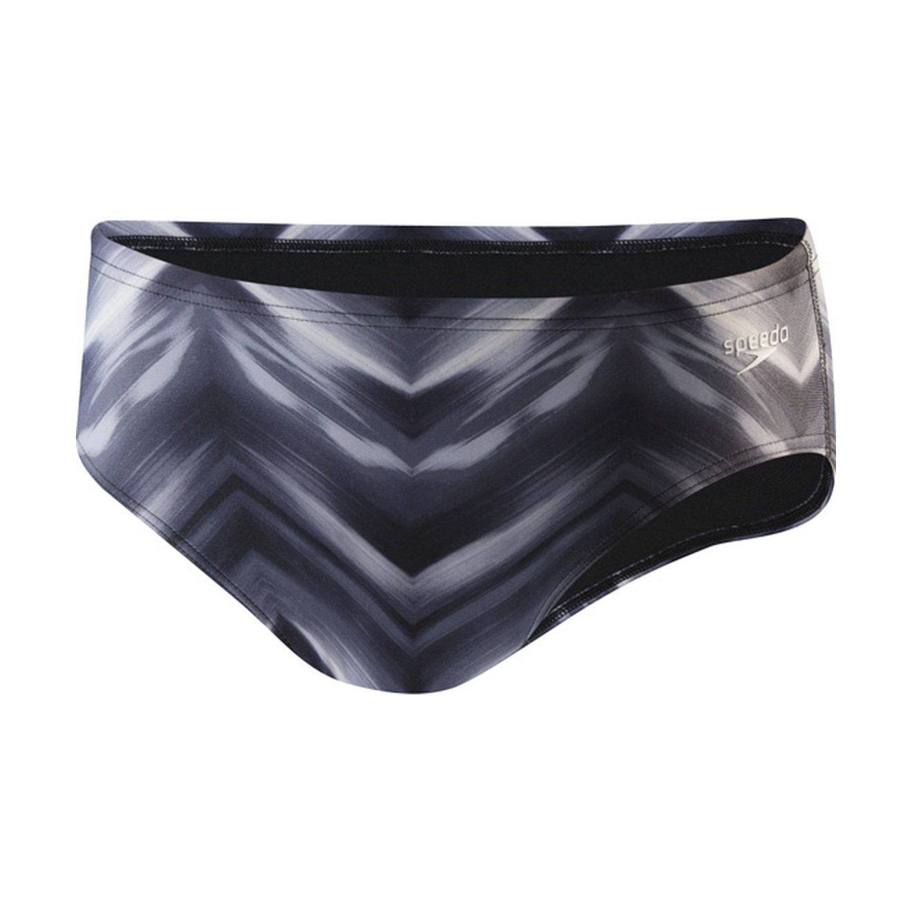 Speedo Men's Endurance Lite Pulse Brief Swimsuit, Black/White, 32