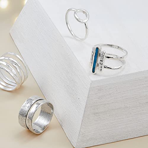 Silpada 'Double Spaced' Two Bar Ring in Sterling Silver, Size 8, Size 8
