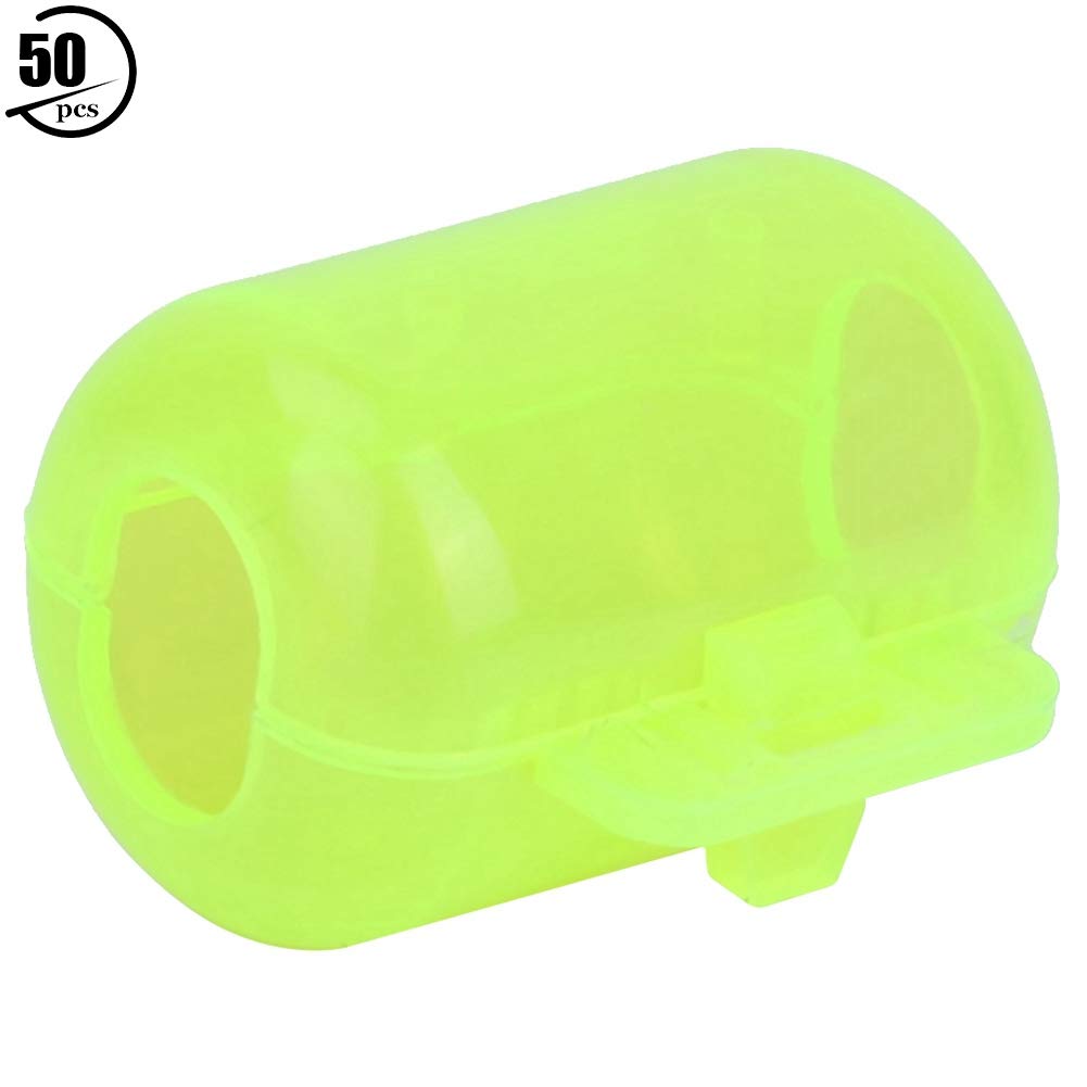 Tgoon Yellow Fishing Hook Box, Plastic 50Pcs Fishing Accessories Kit