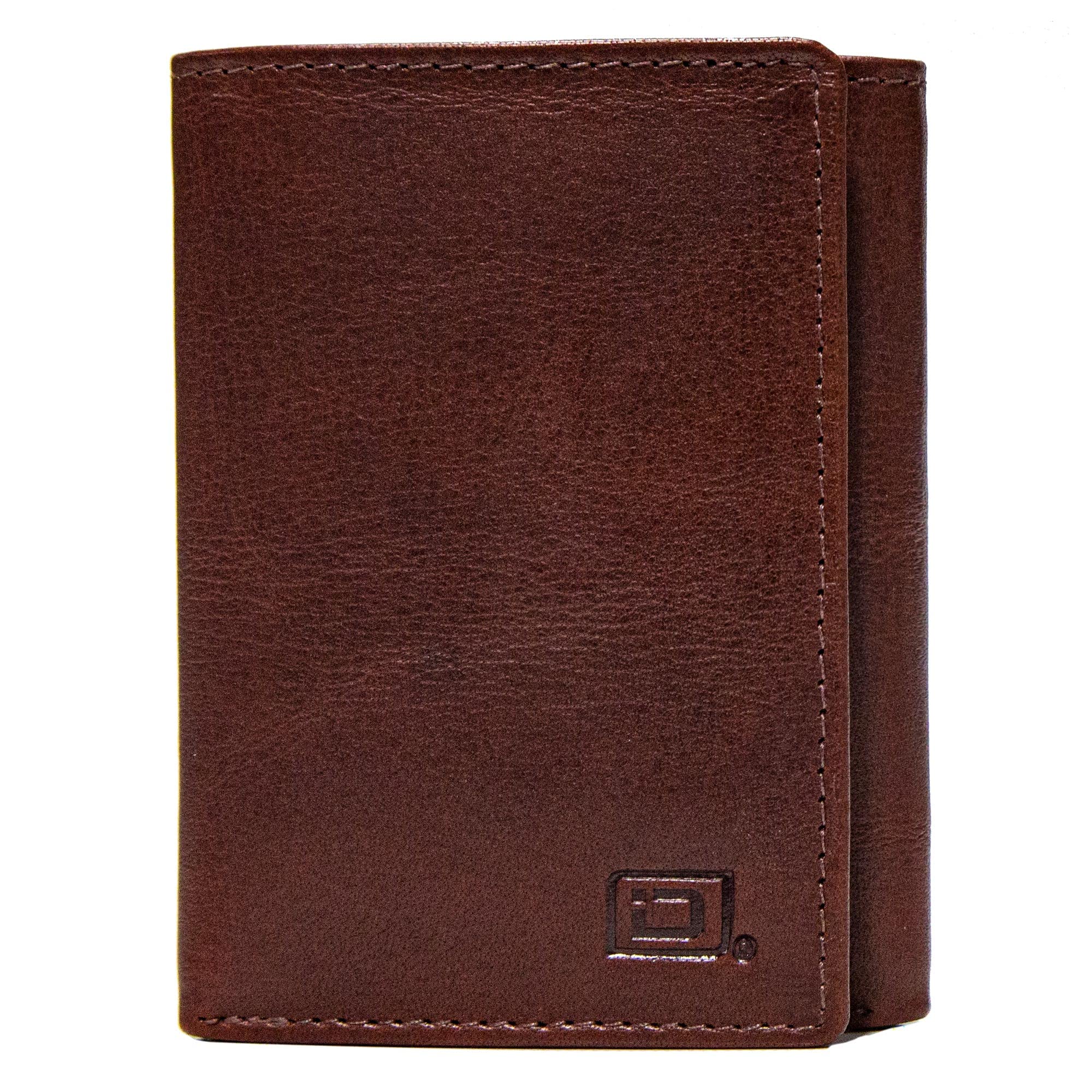 Slim RFID Blocking Trifold Wallet for Men - Genuine Buffalo Leather - Whiskey