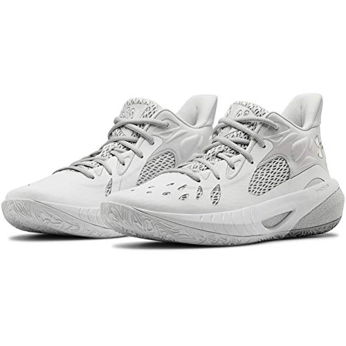Under Armour Unisex HOVR Havoc 3 Basketball Shoe, White (102)/Halo Gray, 9 US Men