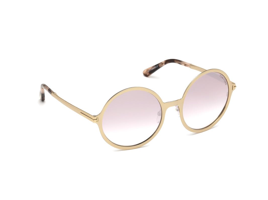 Tom Ford FT0572 28Z Shiny Rose Gold Ava Round Sunglasses Lens Category 2 Size 5