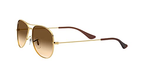 Ray-Ban Men's RB3362 Cockpit Aviator Sunglasses, Gold/Clear Gradient Brown, 59 mm + 1